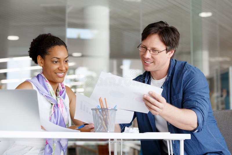 Expert is Ready To Help Her with Her Work Stock Image - Image of career ...