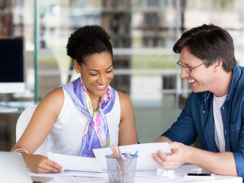 Expert is Ready To Help Her with Her Work Stock Image - Image of ...