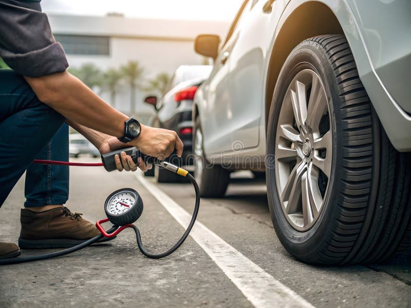 An Expert is Replacing a Car Tire or Checking for a Faulty Tire or Lack ...