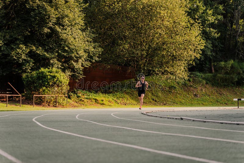 Expert Runner Using the Inside Lane of the Track during the 400m Sprint ...