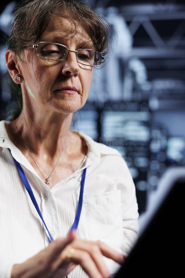 Expert Secures Server Electronics Stock Image - Image of intrusion ...