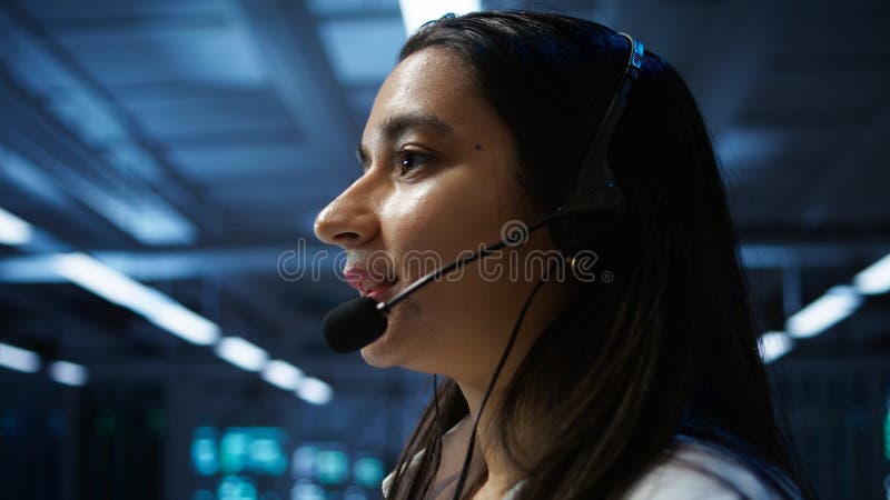 It Expert in Server Room Providing Technical Support To Customers Stock ...