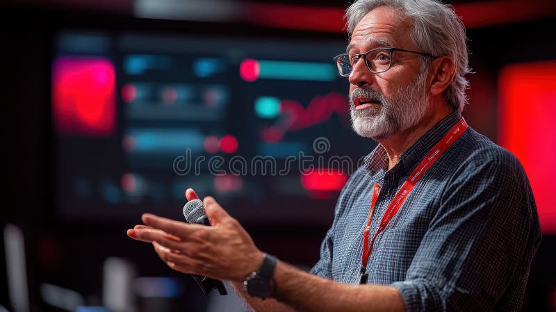 Expert Speaking at a Conference Stock Illustration - Illustration of ...