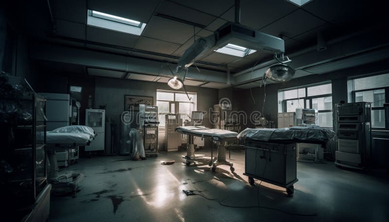 Expert Surgeon in Dark Hospital Lab Uses Computer for Surgery Generated ...