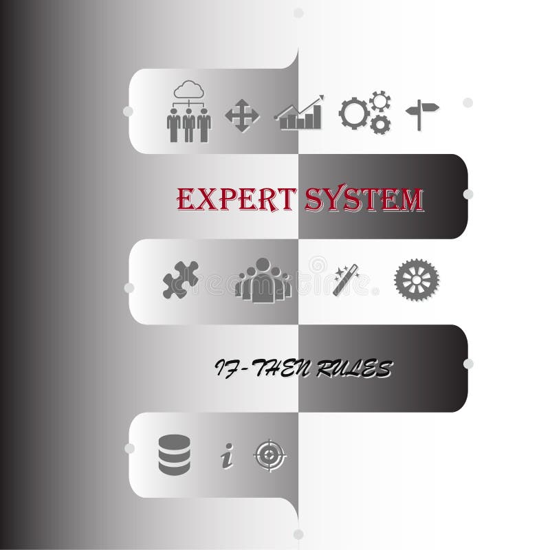 Expert Systems Vector Banner with Black - White Background. Stock ...