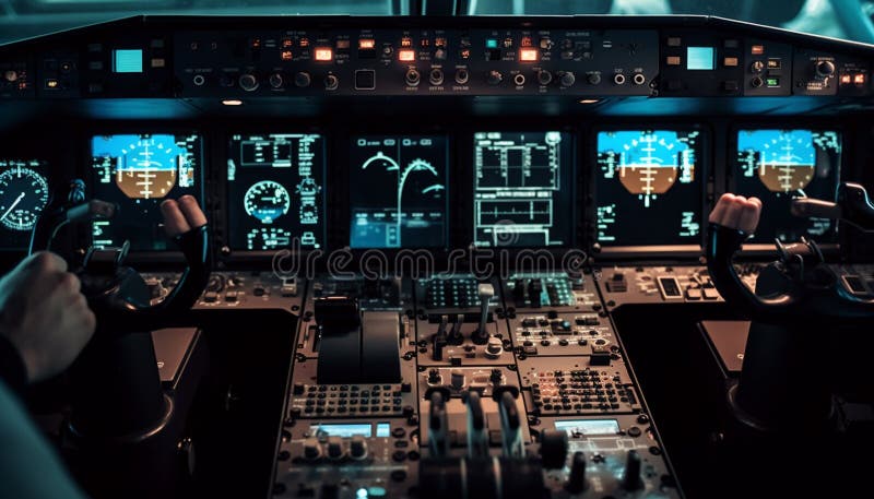 Expert Technician Piloting Complex Air Vehicle with Advanced Computer ...