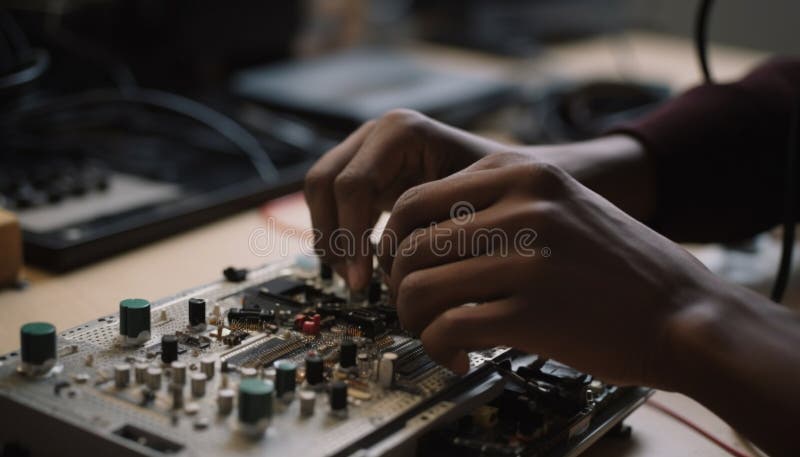 Expert Technician Repairing Computer Equipment with Skill Generated by ...