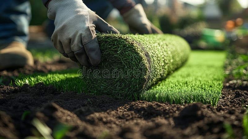 Expert Techniques for Installing Sod To Transform Your Lawn Stock Image ...