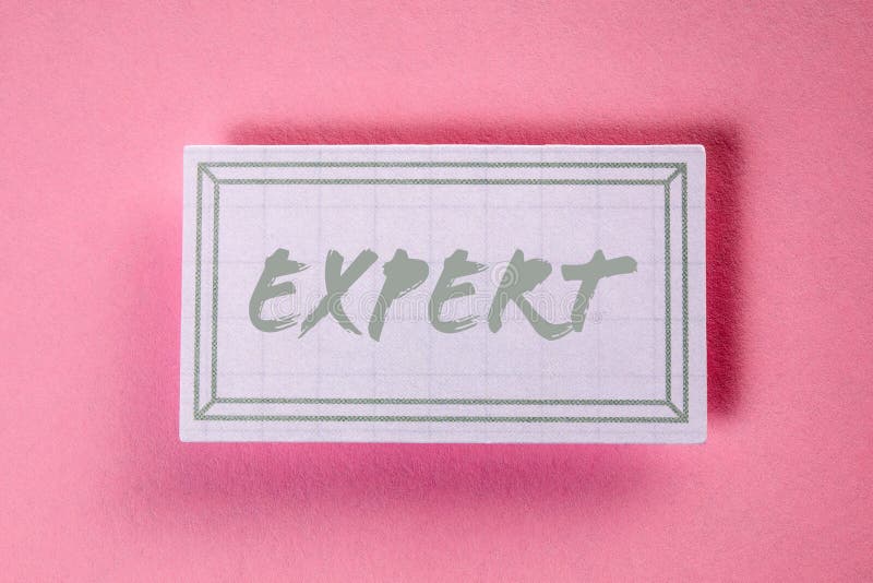 EXPERT. Text on a Checkered Piece of Paper Stock Illustration ...