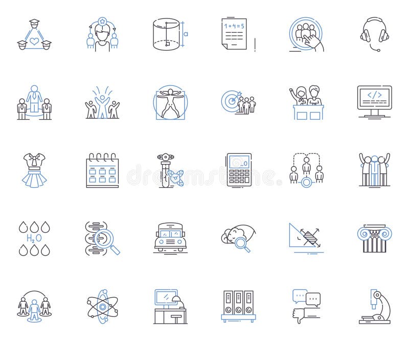 Expert Training Line Icons Collection. Mastery, Proficiency ...