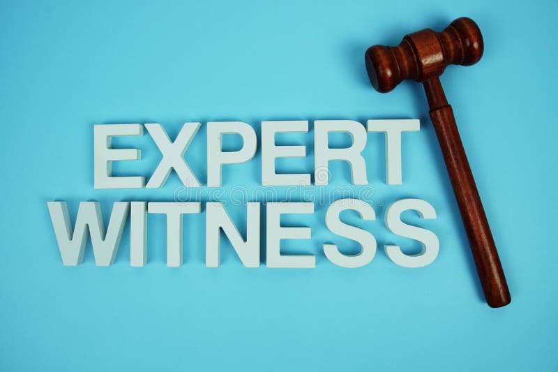 Expert Witness Alphabet Letters with Wooden Judge Gavel on Blue ... Expert Witness Alphabet Letters with Wooden Judge Gavel on Blue ...