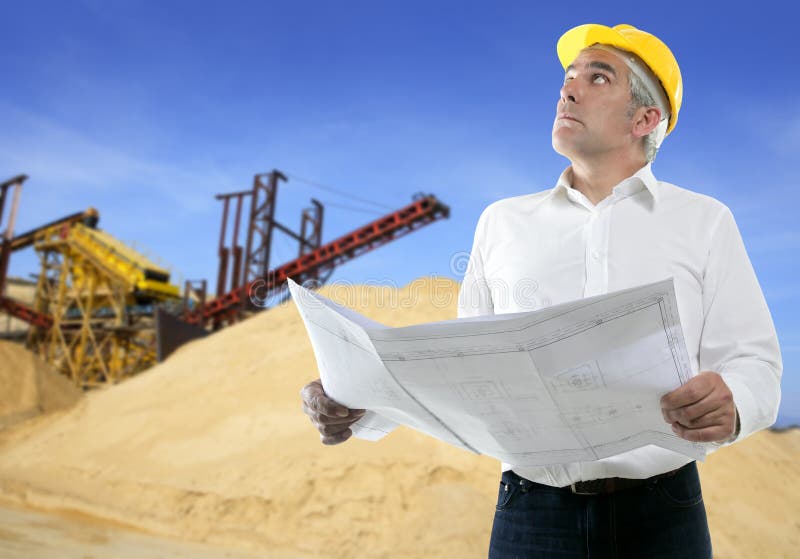 Expertise Architect Senior Engineer Plan Quarry Stock Image - Image of ...