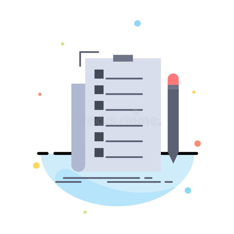 Expertise, Checklist, Check, List, Document Flat Color Icon Vector ...