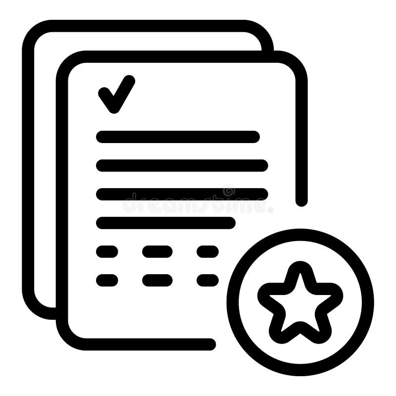 Expertise in Documents Icon, Outline Style Stock Illustration ...