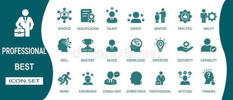 Expertise Icon Set â€ Solid Style Collection: Talent, Skills, and ...