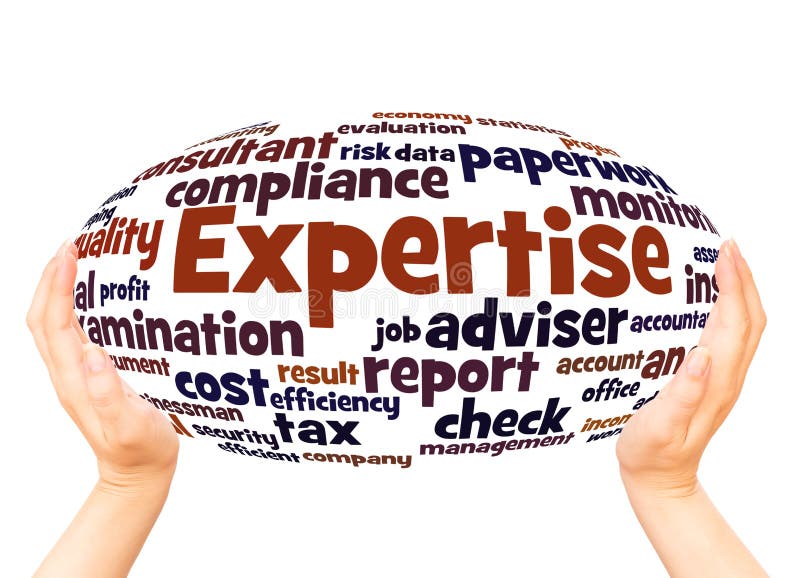 Expertise Word Cloud and Hand with Marker Concept Stock Photo - Image ...