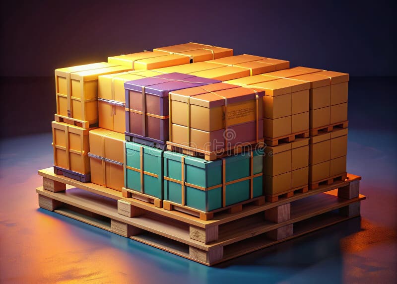 Efficient Pallet Loading Secure Cargo Boxes for Logistics and Shipping ...