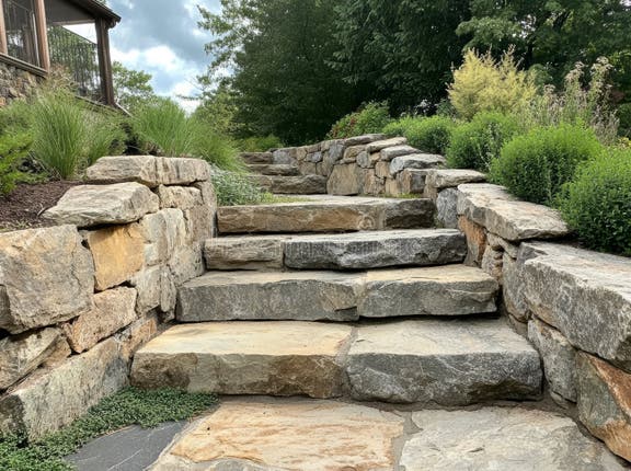 Expertly Installed Rugged Concrete Blocks Stack Up To Create a Strong ...