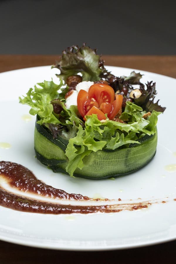 Expertly made salad stock image. Image of gourmet, contrast - 226540867