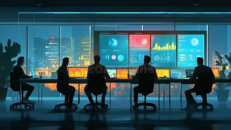 Experts Engaging in Discussion within a Conference Room Scene Stock ...