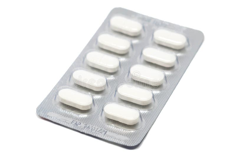 Expiration Date Print on Blister Pack White Pills Isolated Stock Photo ...