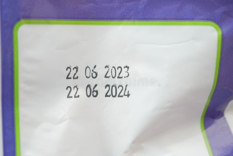 Expiration Dates Printed on Packaging in 2023 and 2024 Stock Image ...