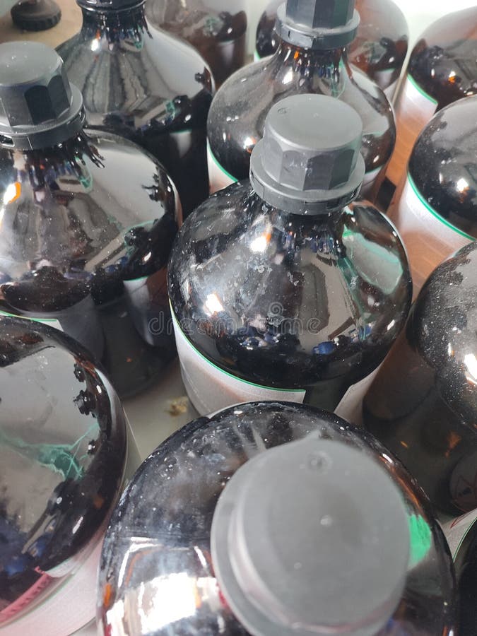 Expired Collection of Chemical Bottled Waste Stock Image - Image of ...