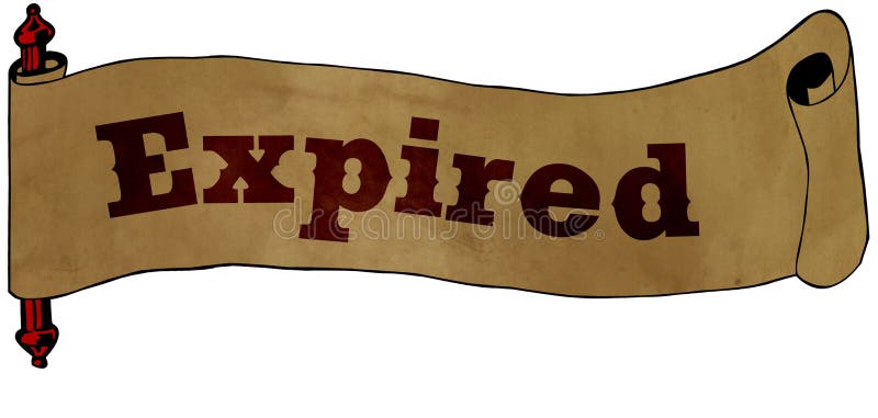 EXPIRED Text on Old Scroll Paper Drawing Illustration Stock ...