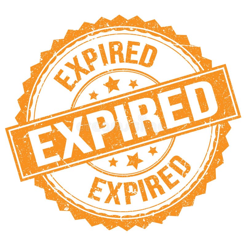 EXPIRED Text on Orange Round Stamp Sign Stock Illustration ...