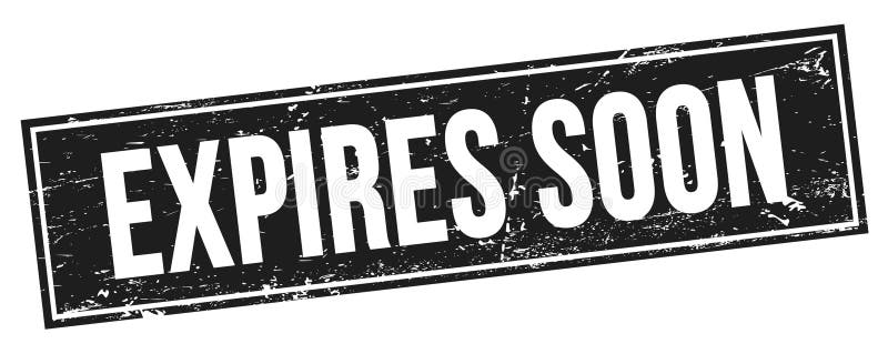 EXPIRES SOON Text on Black Grungy Rectangle Stamp Stock Image - Image ...