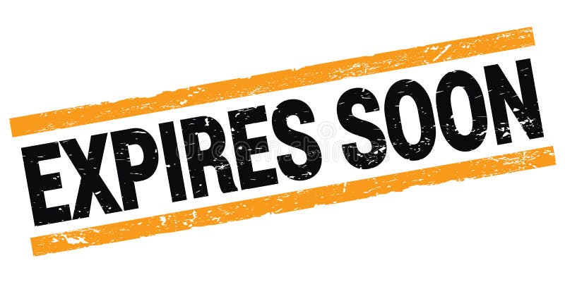 EXPIRES SOON Text on Black-orange Rectangle Stamp Sign Stock ...