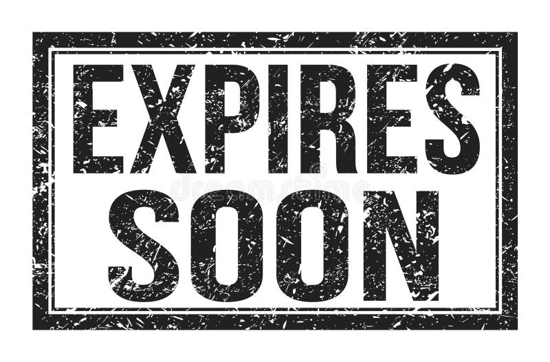 EXPIRES SOON, Words on Black Rectangle Stamp Sign Stock Illustration ...