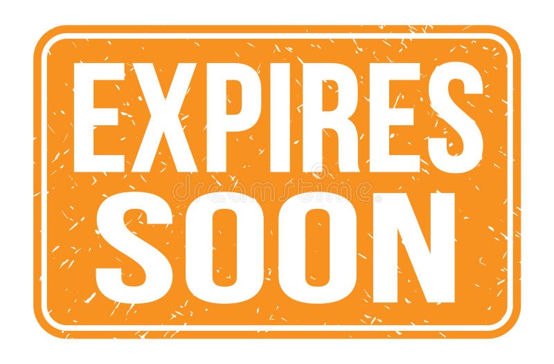 EXPIRES SOON, Words on Orange Rectangle Stamp Sign Stock Illustration ...