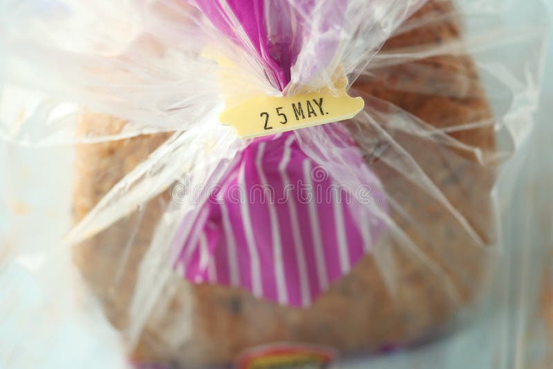 Expiry Date on a Bread Packet Stock Photo - Image of packaging, food ...