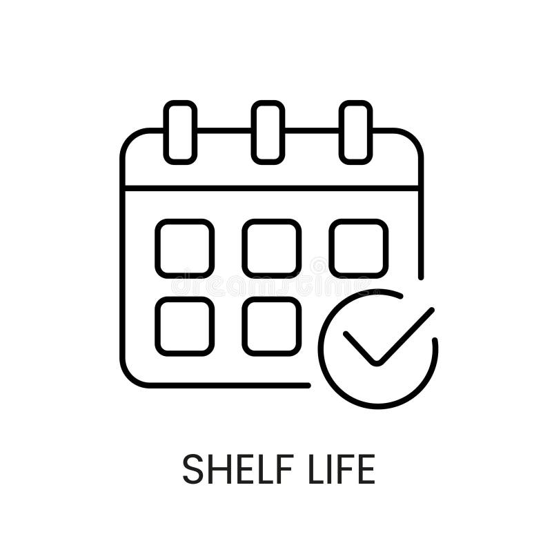 Expiry Date and Service Life Icon Line Vector with Editable Stroke ...