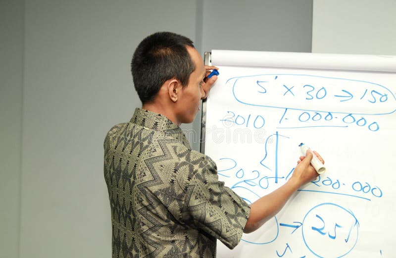 Explain stock photo. Image of male, presentation, data - 13454140