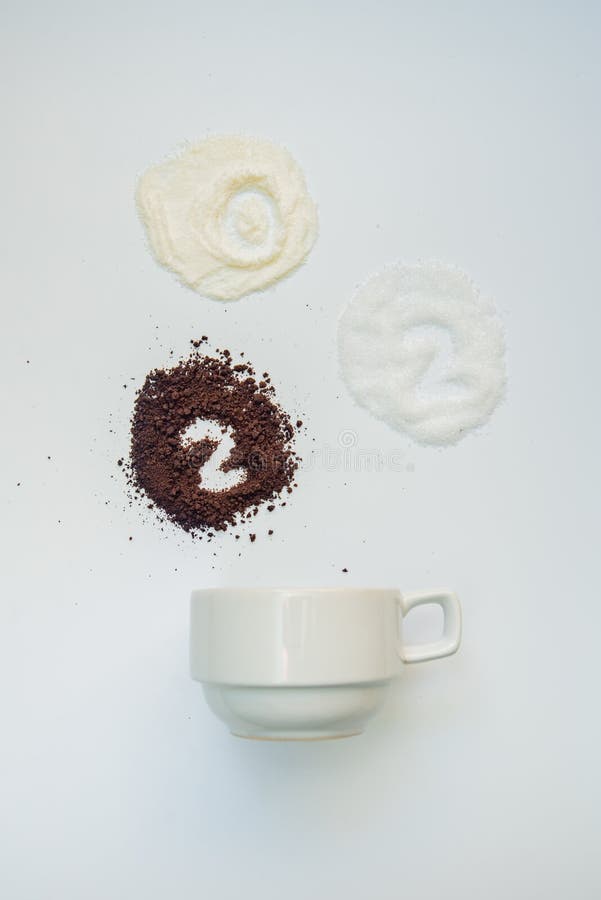 Explained Hot Coffee Ratio Ingredients Mix Isolated White Background ...