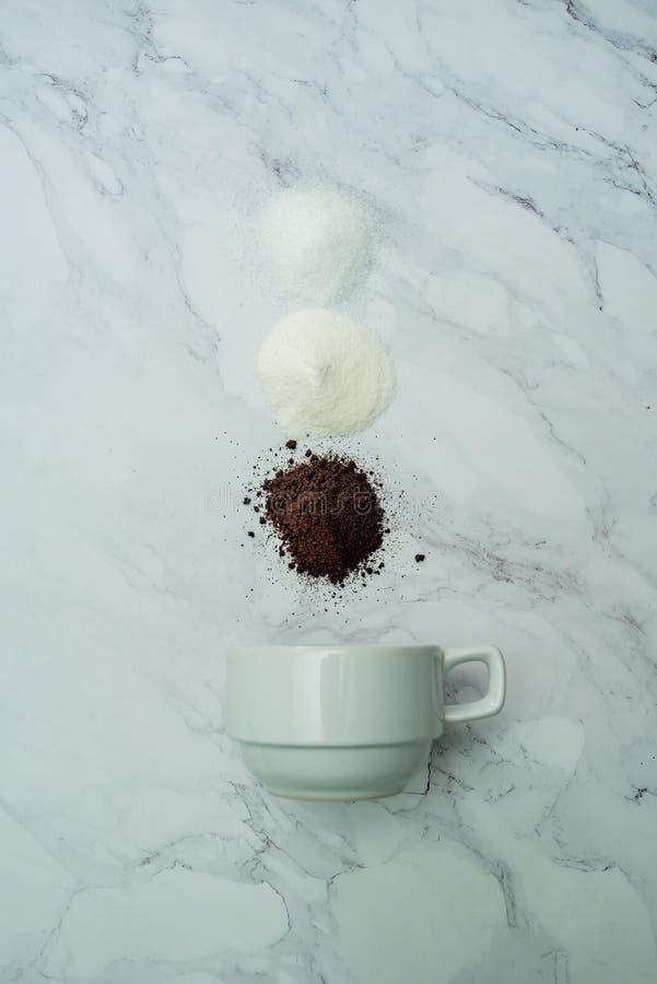 Explained Hot Coffee Ratio Ingredients Mix Isolated White Background ...