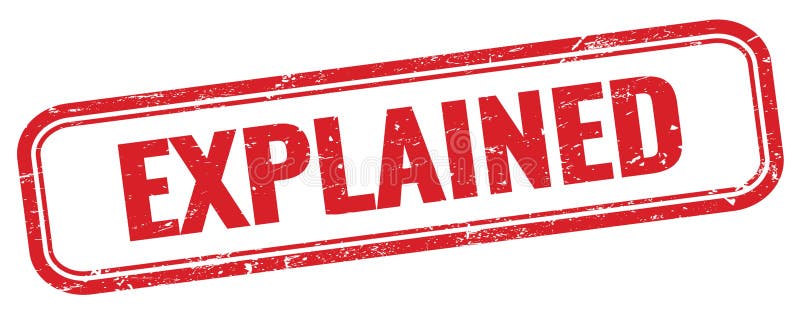 EXPLAINED Text on Red Violet Ribbon Stamp Stock Illustration ...