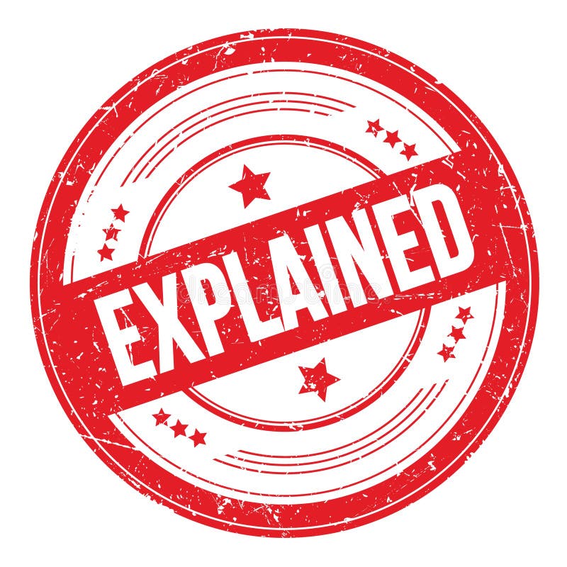 EXPLAINED Text on Red Violet Ribbon Stamp Stock Illustration ...