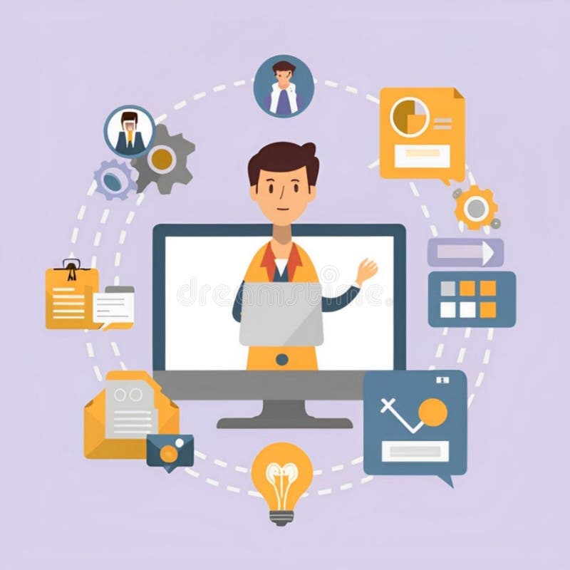 Explainer of about the Costumer Journey with Automations, Illustration ...