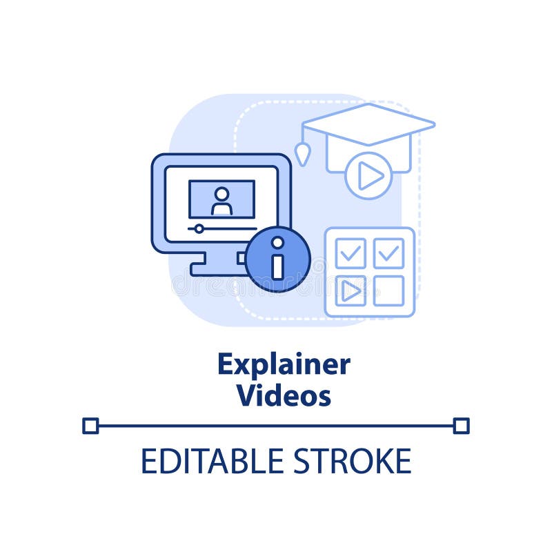 Explainer Videos Light Blue Concept Icon Stock Vector - Illustration of ...