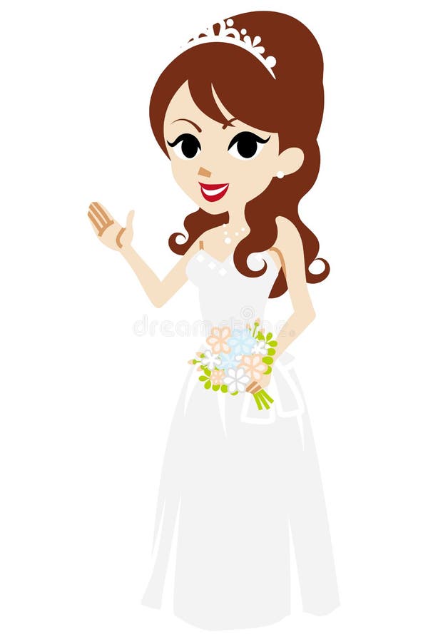 Sad Bride Gesturing and Crying. Vector Illustration Stock Illustration ...