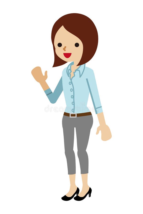 Explaining Business Woman stock vector. Illustration of cheerful ...