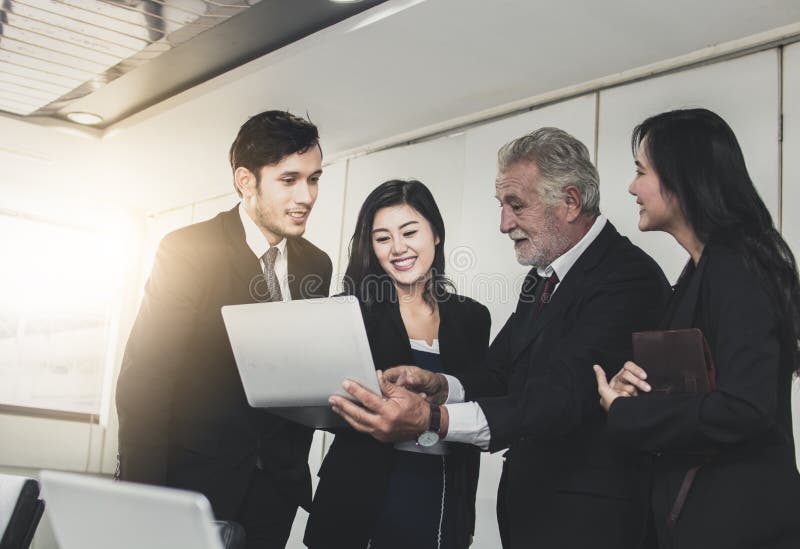 Explaining and Discussing Concept, Happy and Kind Manager Talking with ...