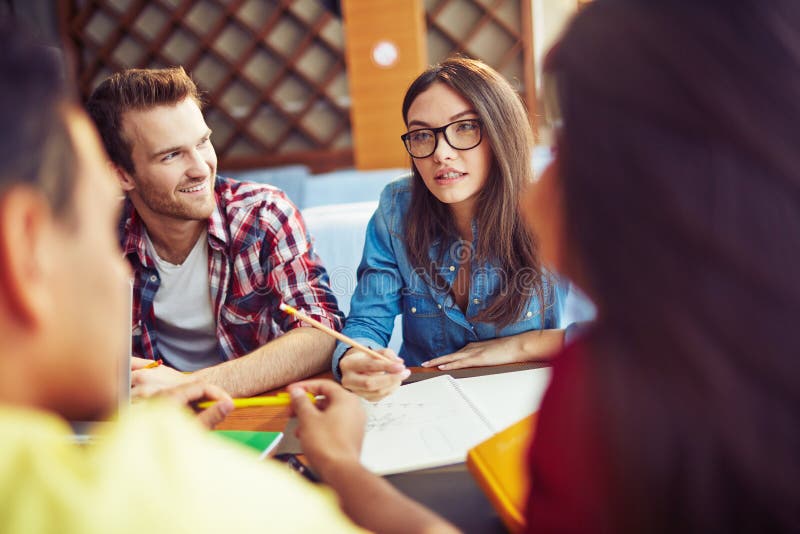 Explaining girl stock photo. Image of female, explain - 54934632