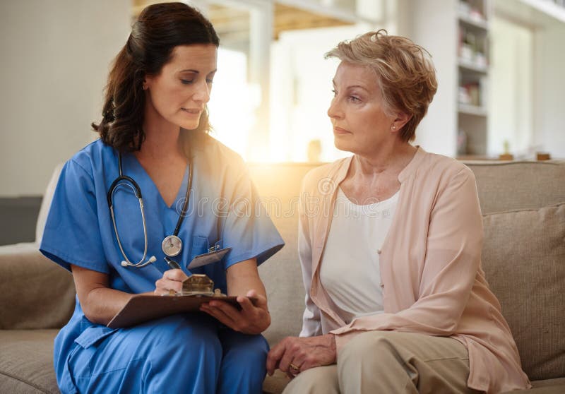 Explaining How the Treatment Will Move Forward. a Senior Woman Talking ...