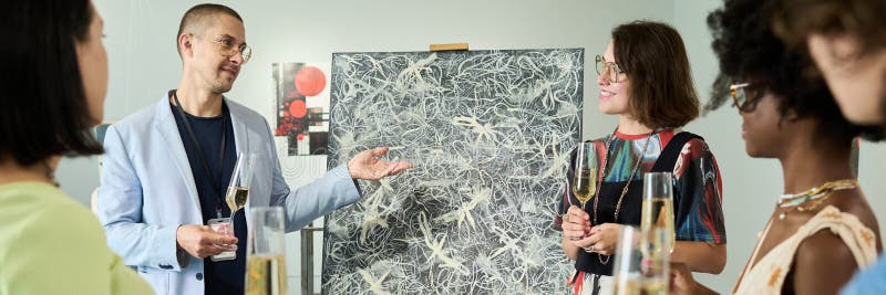 Explaining Main Idea of Masterpiece Stock Photo - Image of exhibition ...