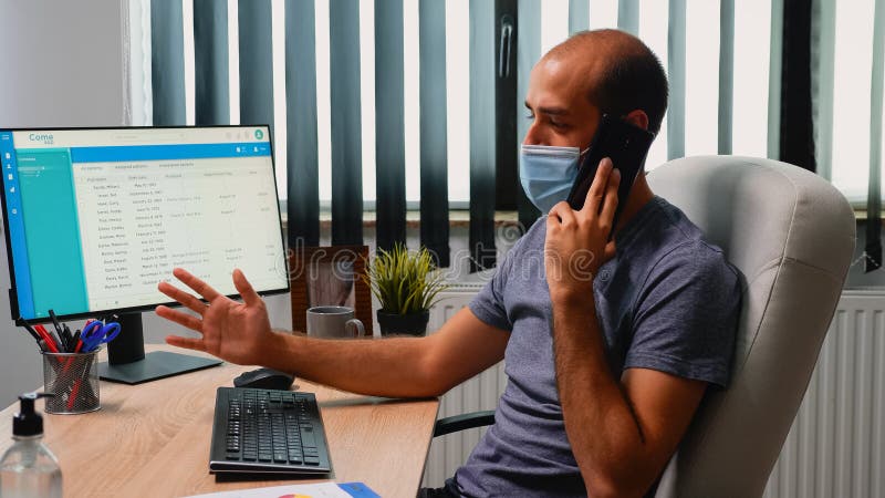 Explaining on Phone Problem Solution Stock Image - Image of pandemic ...