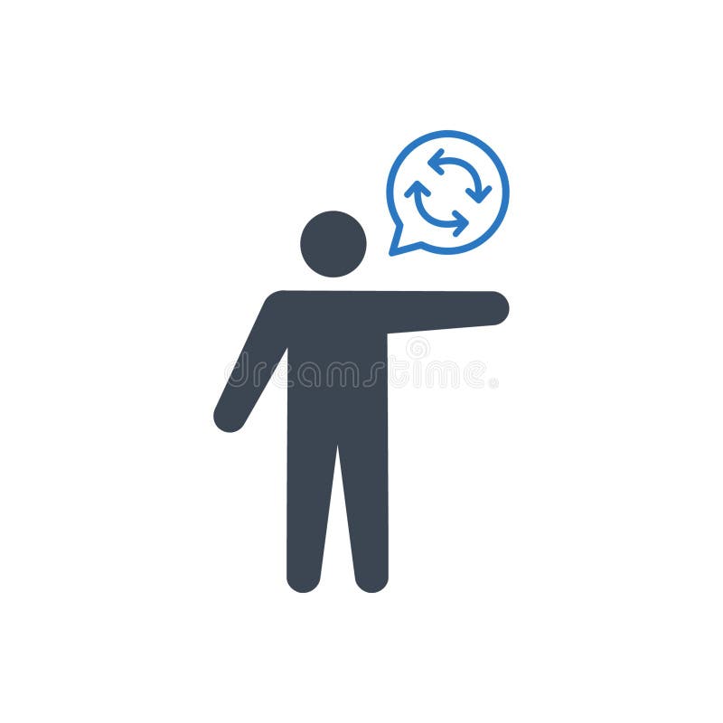 Explaining Process Icon stock illustration. Illustration of ...